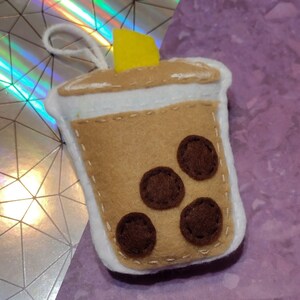 Handmade Boba Tea Christmas Tree Felt Ornaments_ Matcha, Taro, Milk Tea ...