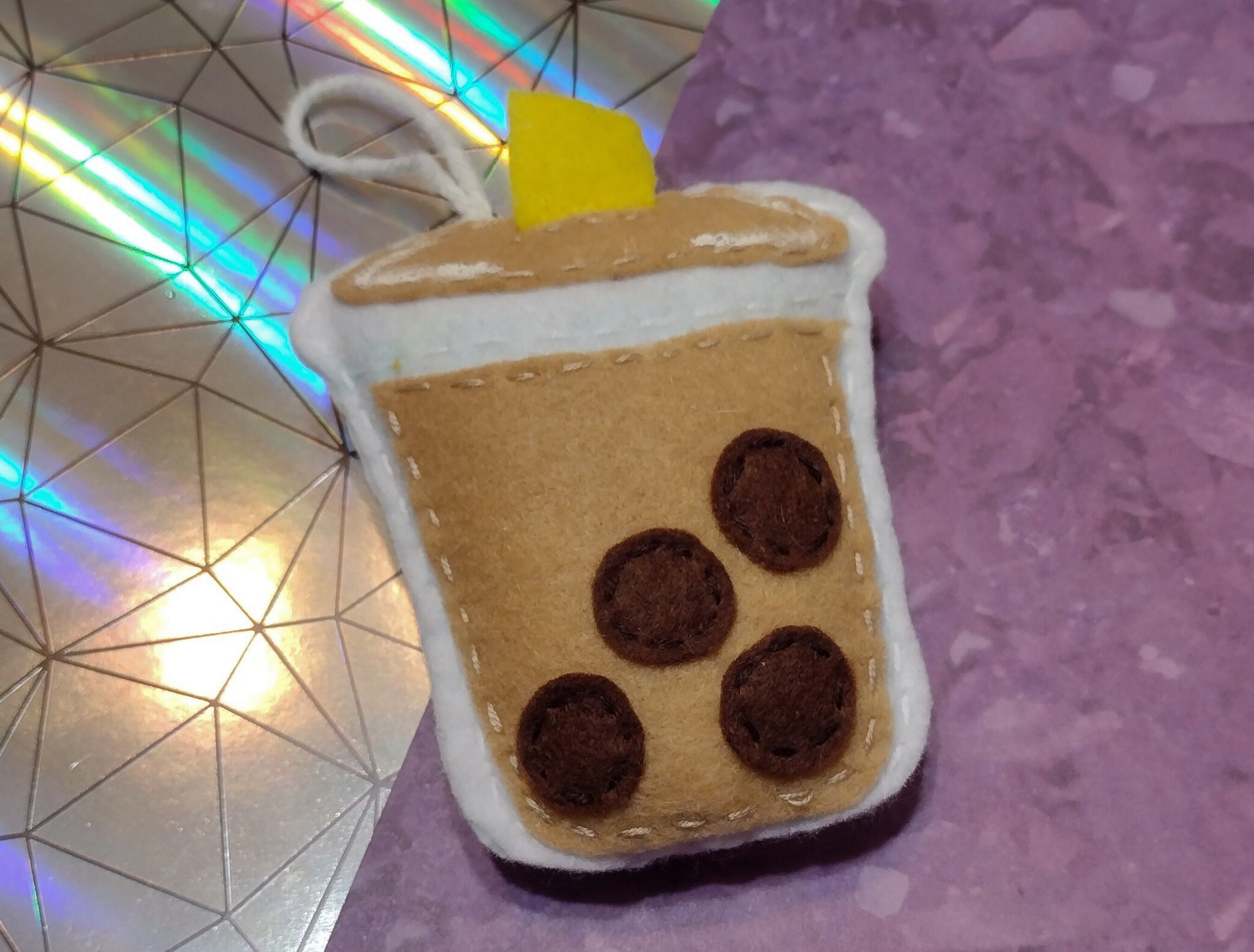 Handmade Boba Tea Christmas Tree Felt Ornaments_ Matcha, Taro, Milk Tea ...