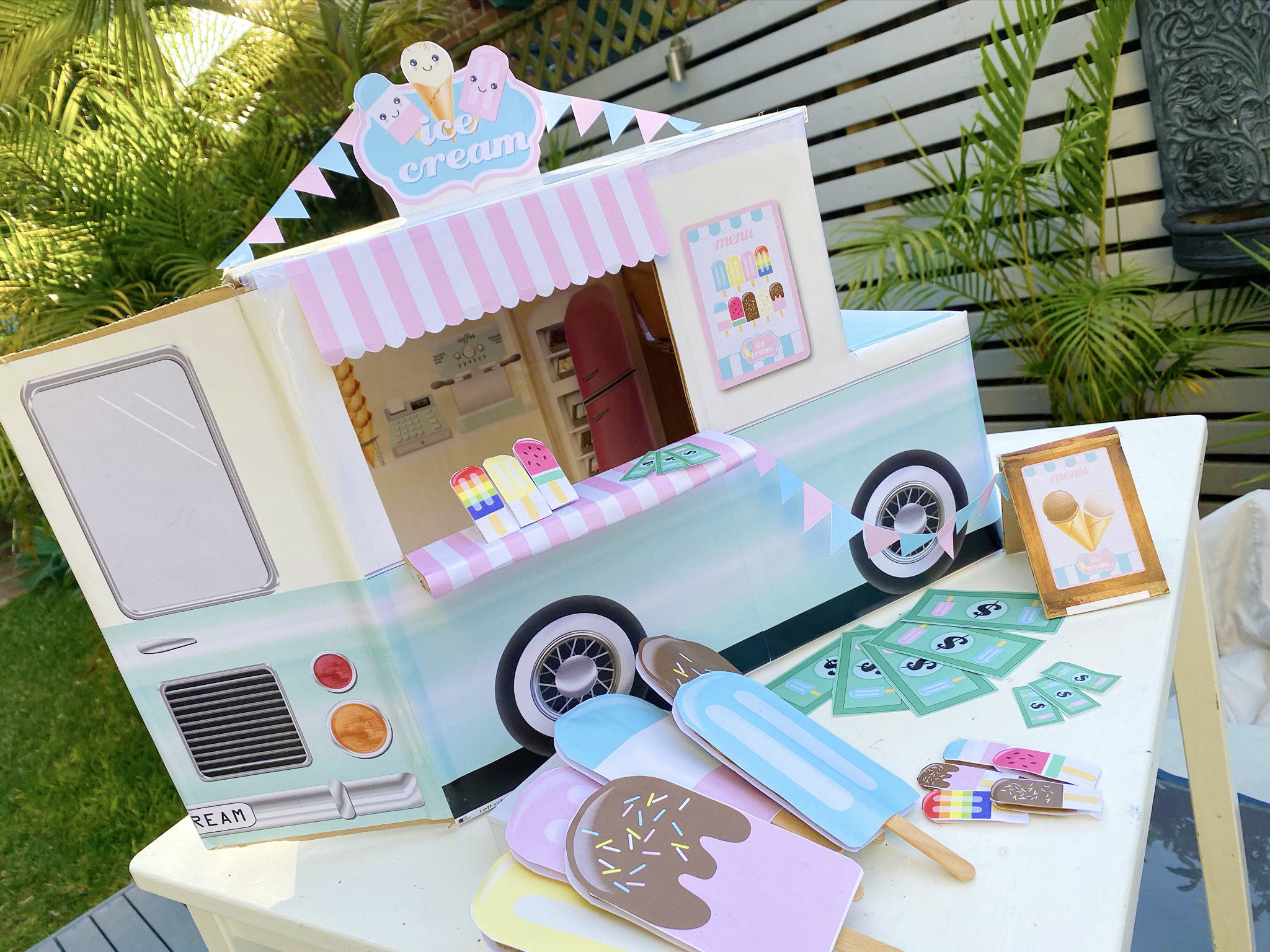 DIY Ice Cream Van Set: Printable Cardboard Toy (instant Download) - Etsy