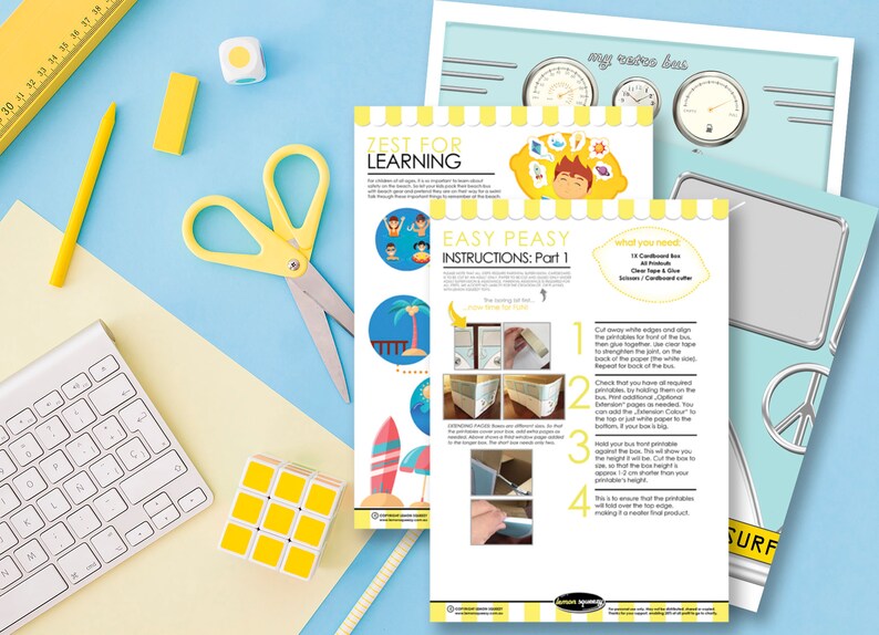 SURFER BUS - DIY Set - Instant Download- Includes Instructions & Free ...