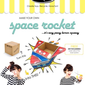 SPACE ROCKET - DIY Set - Instant Download- Includes Instructions and ...