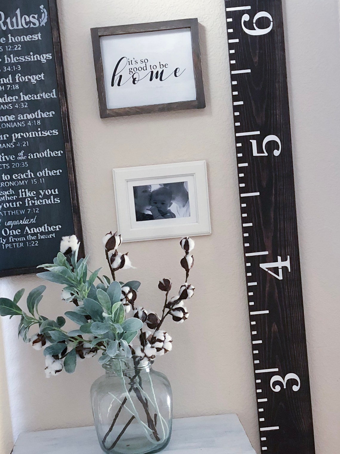 Wooden Growth Chart Ruler - Oversized Wooden Ruler - Functional ...