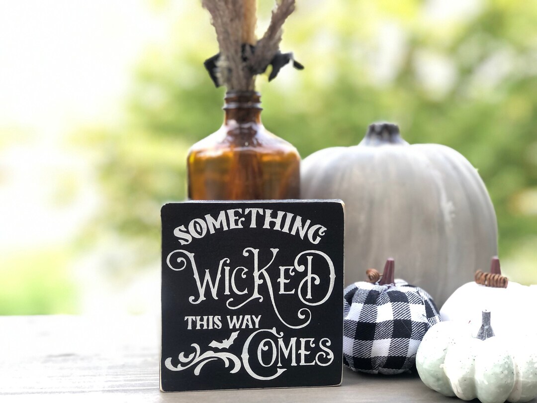 Something Wicked Halloween Sign - Farmhouse Tiered Tray Decor - Etsy