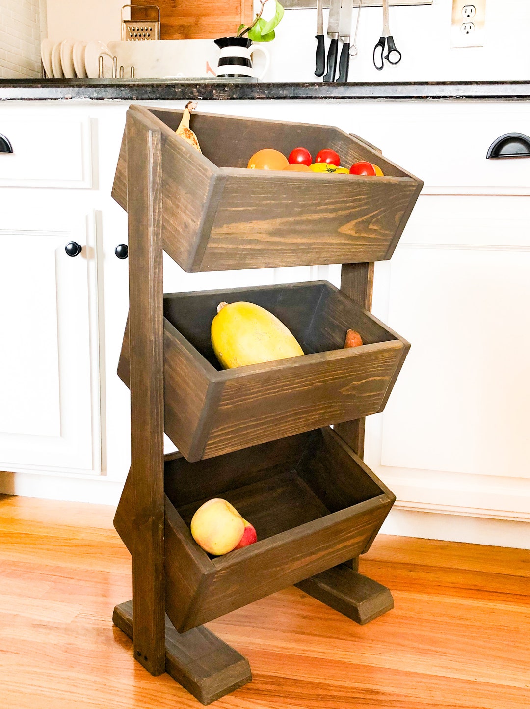 Farmhouse Produce Stand - Kitchen Storage- Veggie Bin- Farmhouse Snack ...