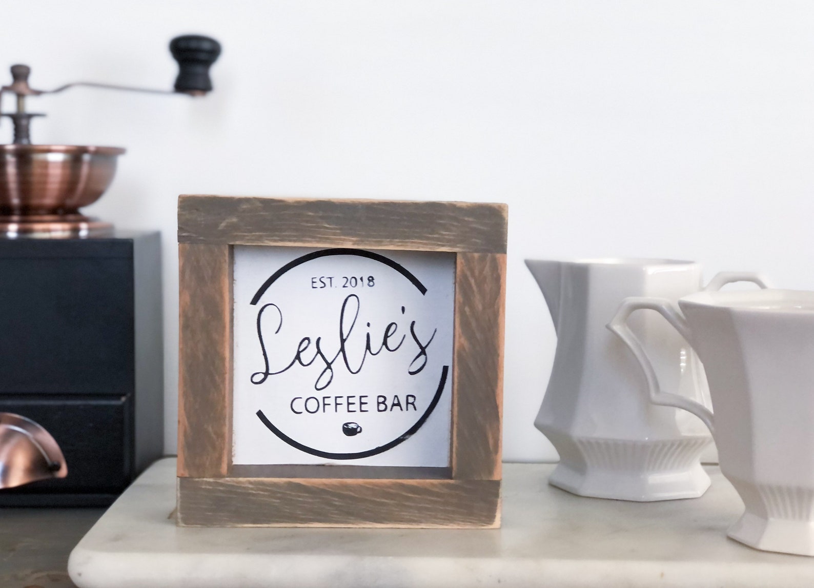 Personalized Coffee Bar Sign coffee Lover Gift Tiered Tray | Etsy