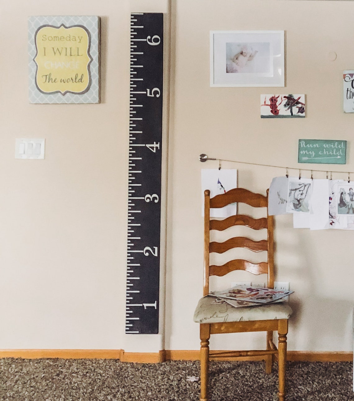 Personalized Growth Chart Ruler Oversized Wooden Growth Ruler | Etsy