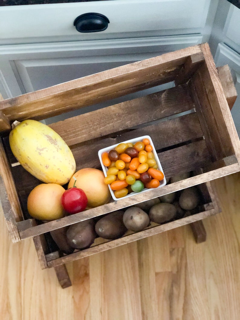 Wood Vegetable Bin Wood Snack Stand Produce Stand | Etsy