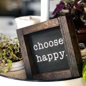 Choose Happy Sign - Rustic Wood Framed Affirmation Decor - Etsy