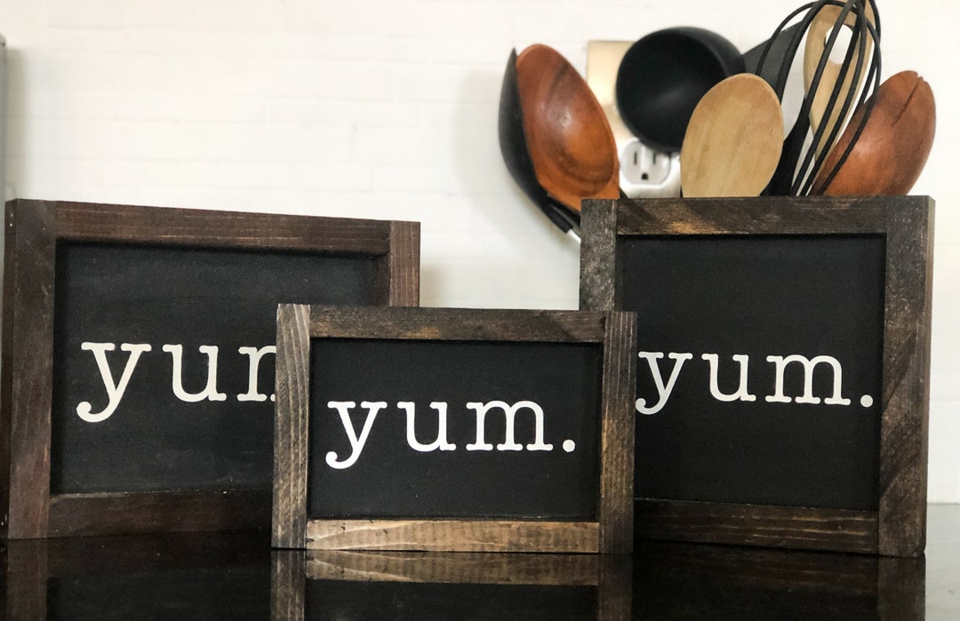 Yum Sign - Farmhouse Kitchen Decor - Coffee Bar Sign - Etsy