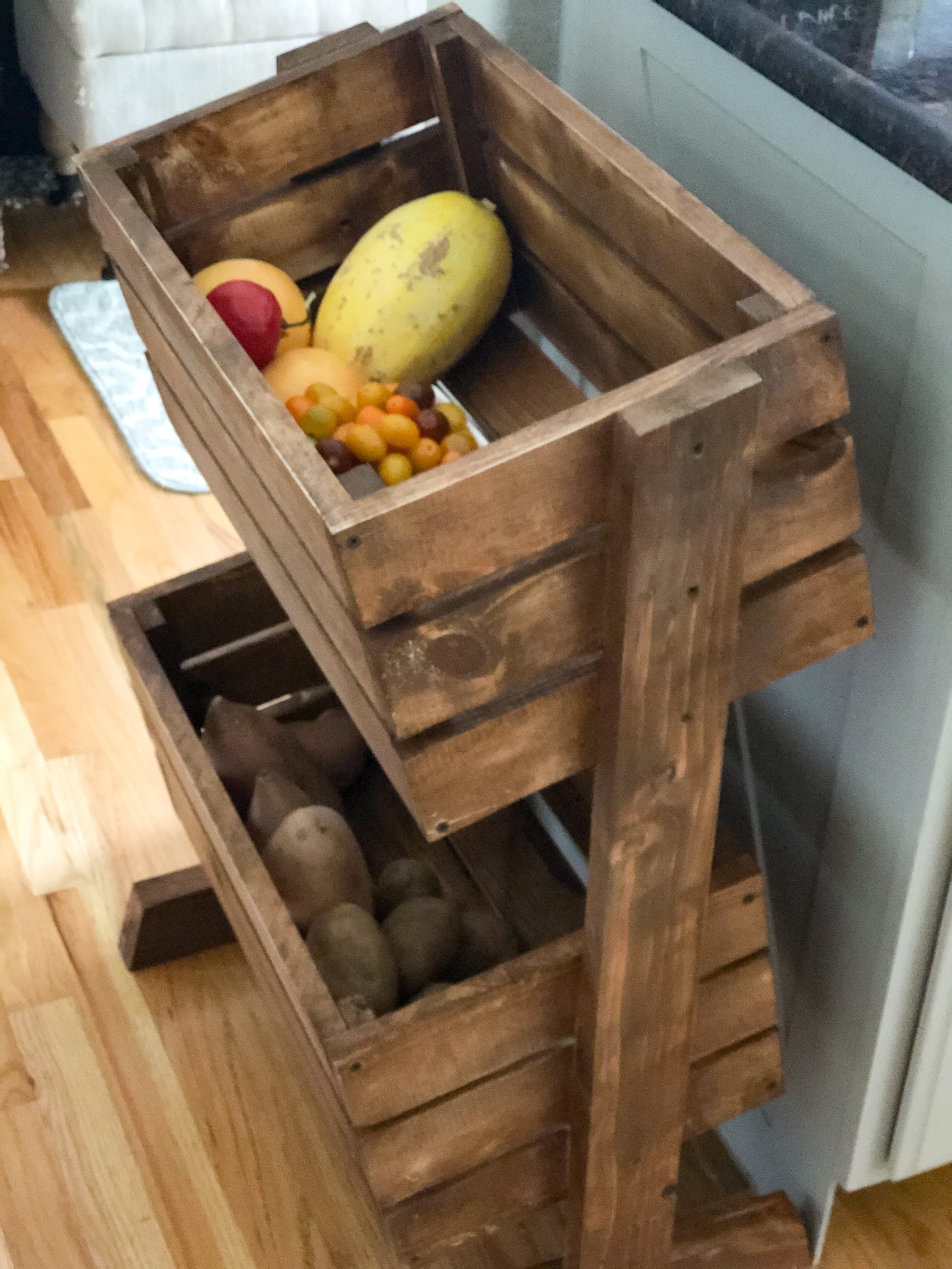 Wood Vegetable Bin Wood Snack Stand Produce Stand | Etsy