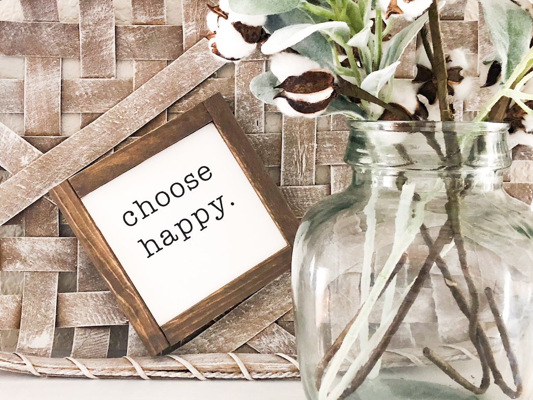 Choose Happy Sign - Tiered Tray Decor-positive Home Decor- Farmhouse ...