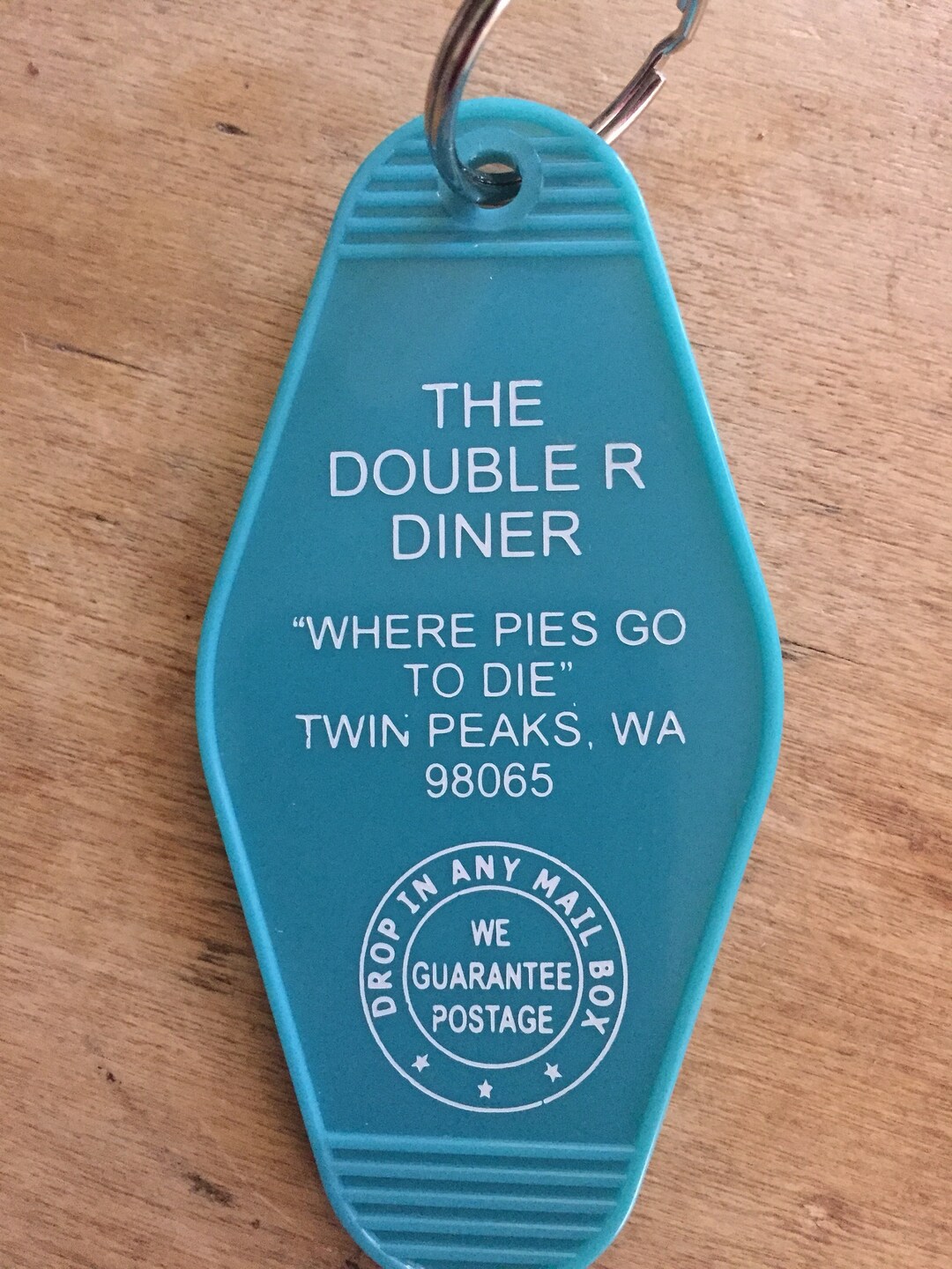 In Teal Twin Peaks Inspired double R Diner Keychain Teal With Black ...