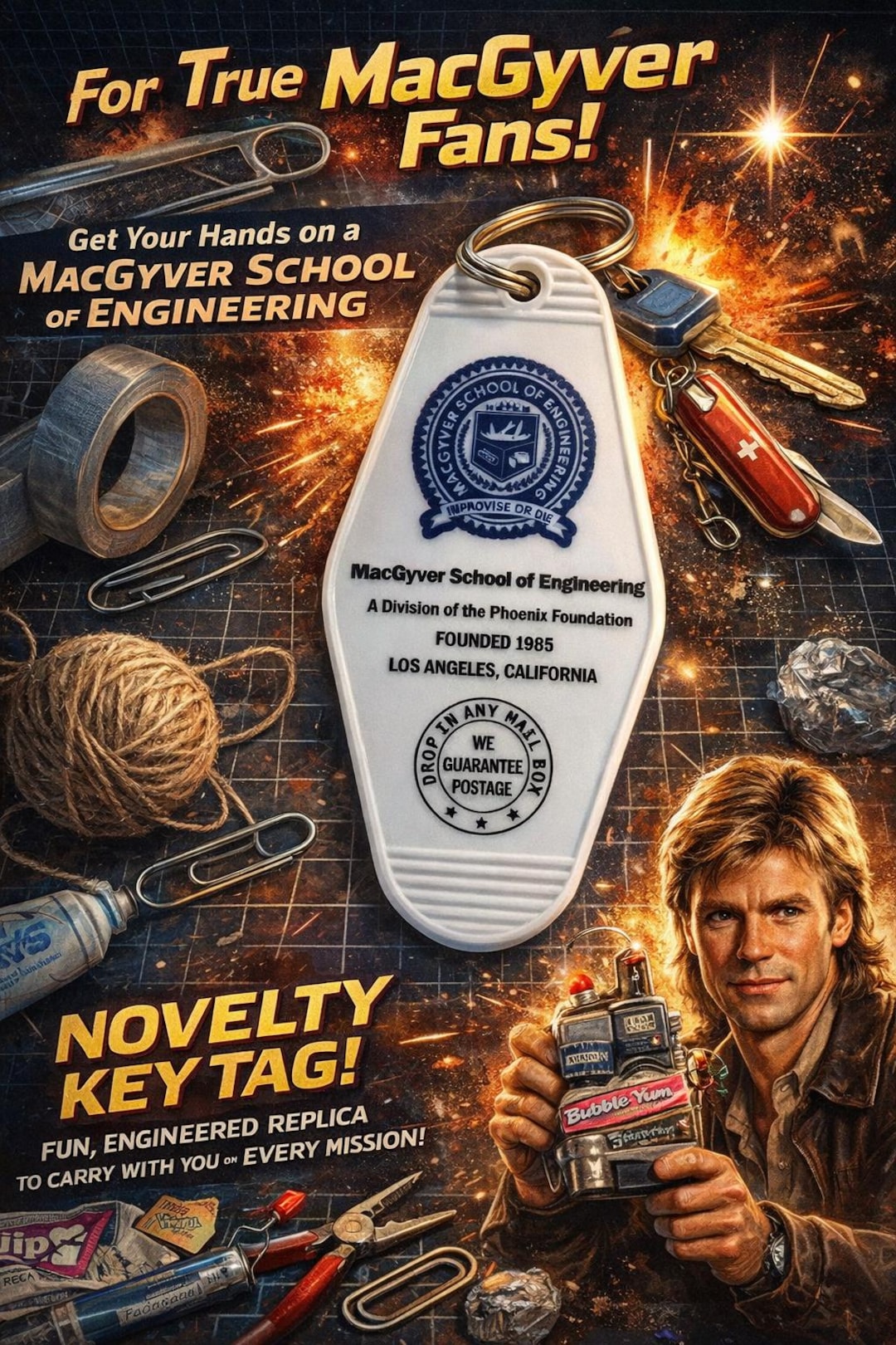80s TV Show Action Inspired Adventure Key Tag - Etsy Canada