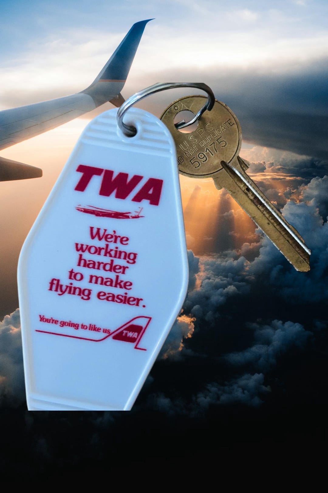 Retro TWA Airlines Inspired Key Tag - Etsy