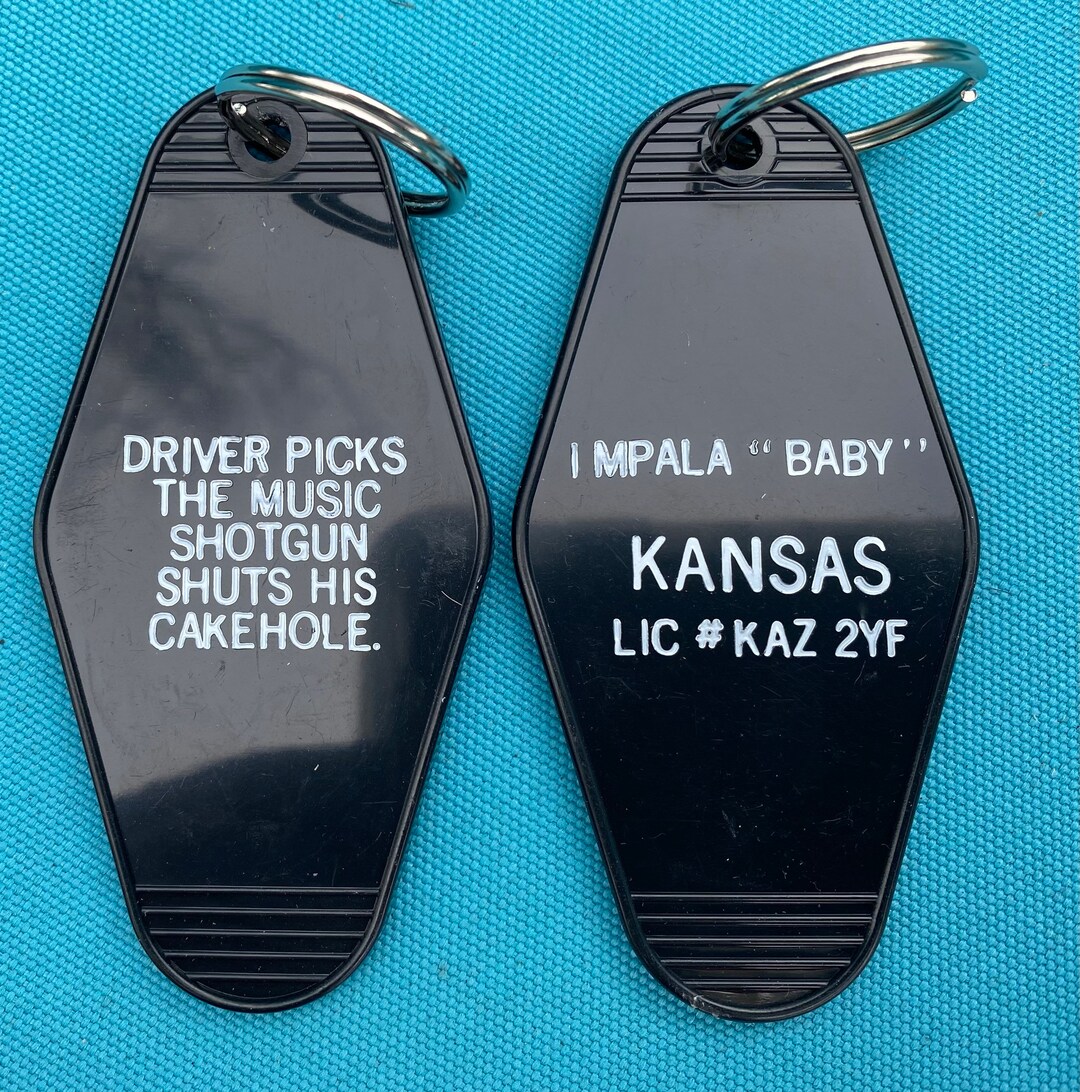 Impala Car Inspired Keytag (printed in White on a Black Key Tag) - Etsy