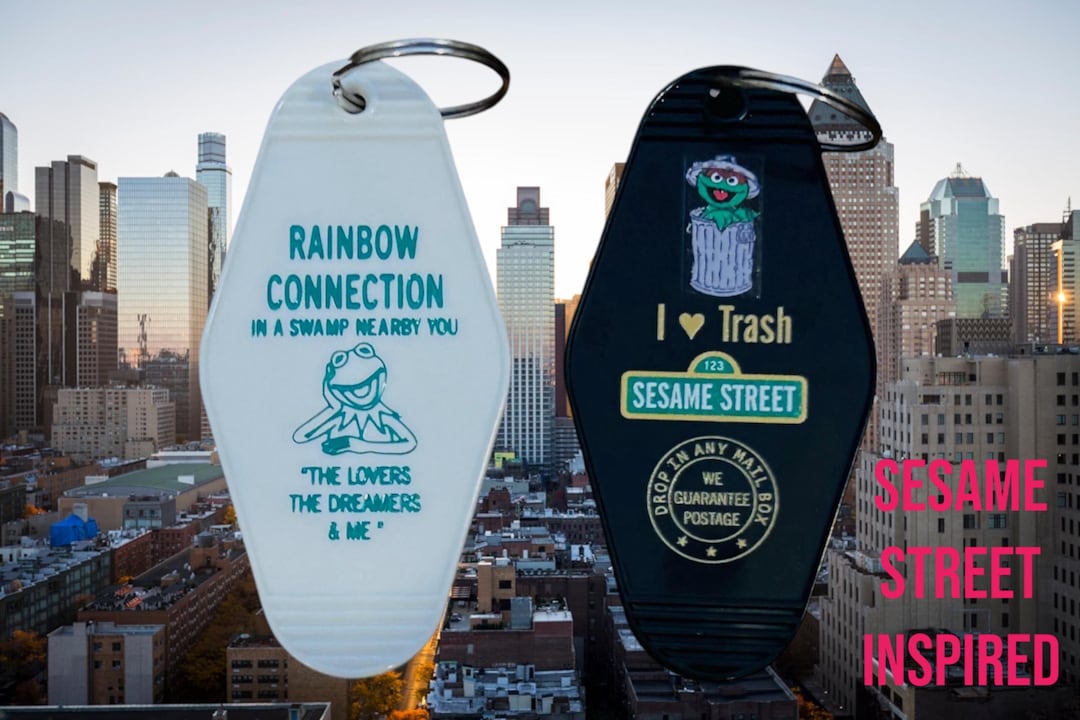 Sesame Street Keytag Combo: Oscar the Grouch & Kermit the Frog - Etsy