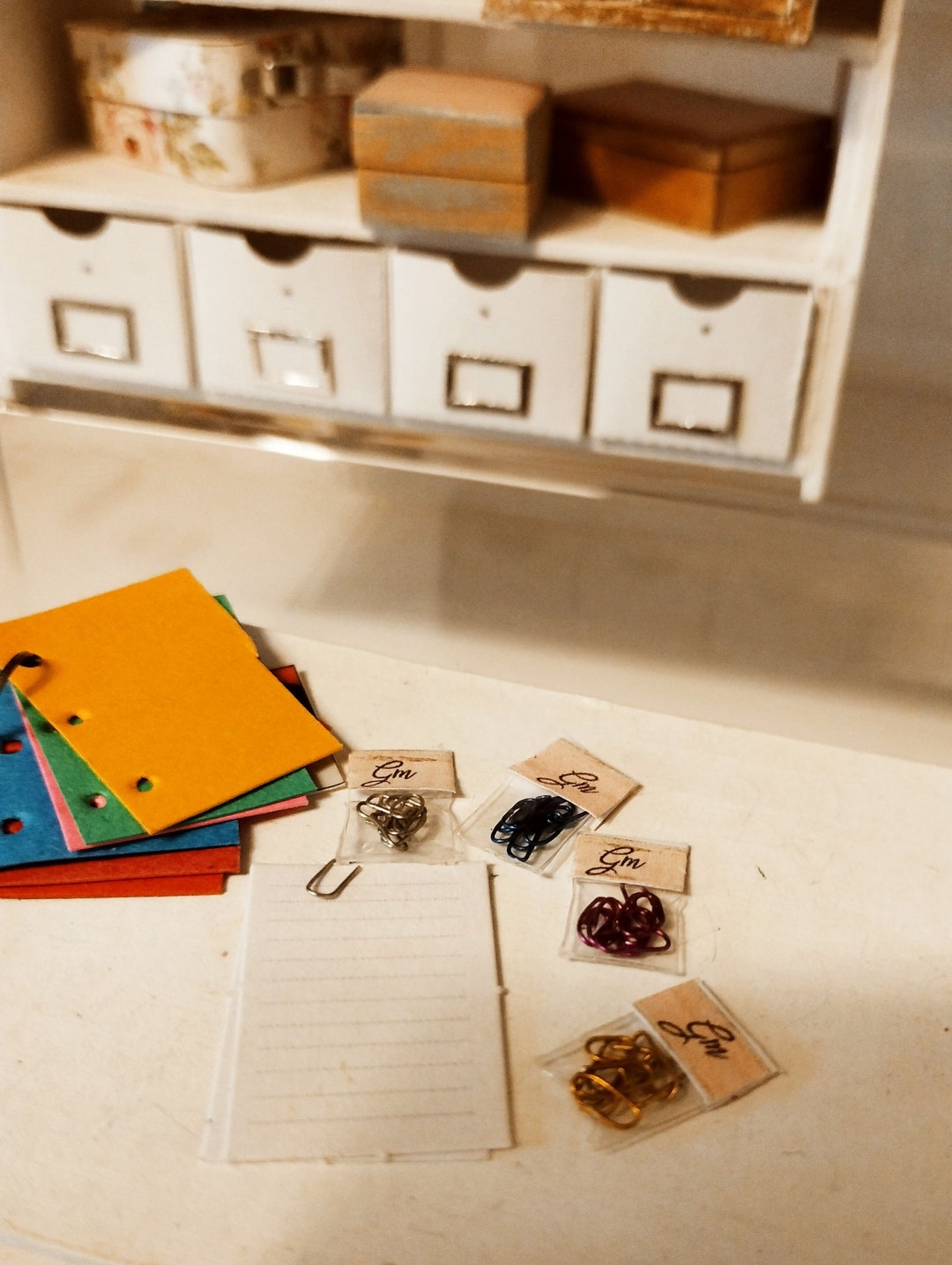 Miniature Paper Clips School Supplies scale 1:12-dollhouse Miniatures ...