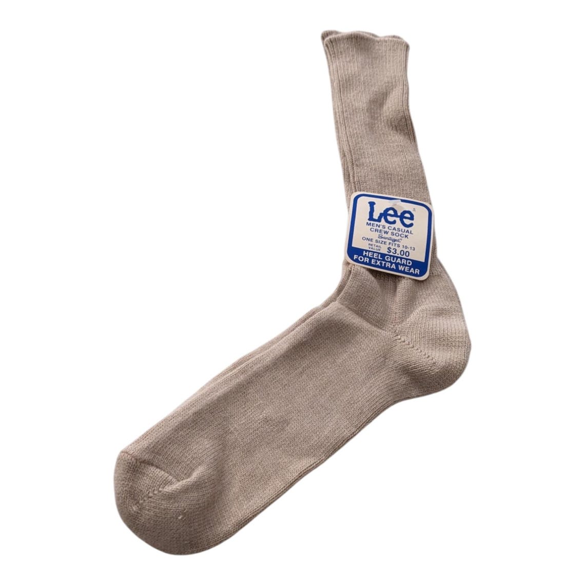 Vintage Mens Lee Casual Crew Socks Beige 10-13 Orlon Acrylic Nylon ...