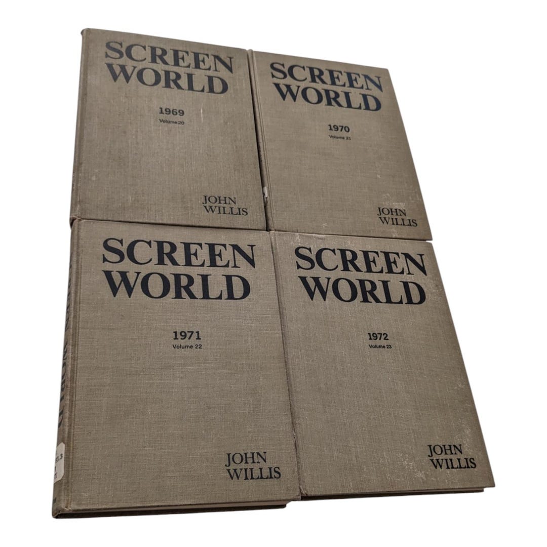 John Willis SCREEN WORLD Lot 4 Volumes 20, 21, 22, 23 1969-1972 - Etsy