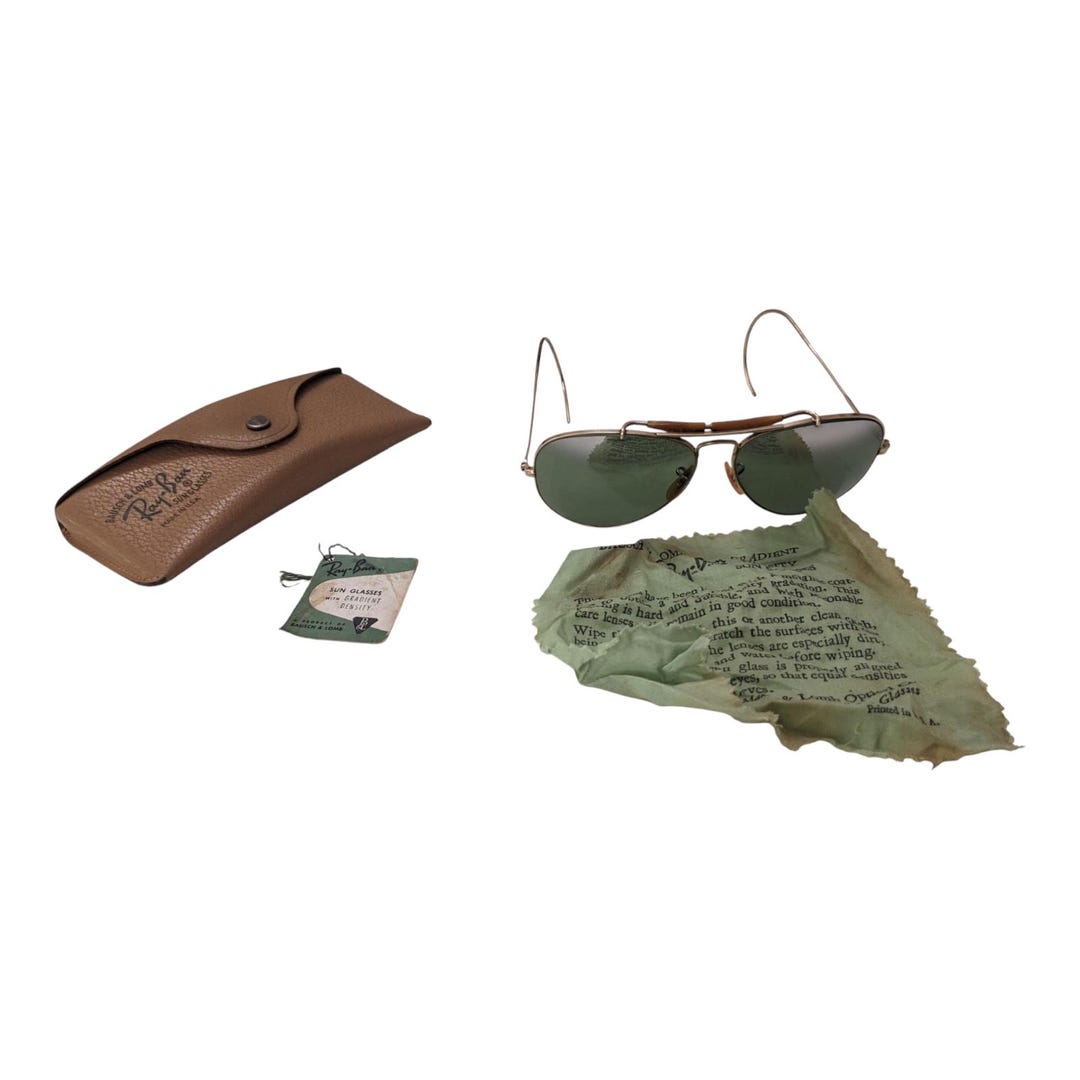Vintage BL Ray Ban Bausch & Lomb 1/10 12k GF DGM Green Aviator W/case ...