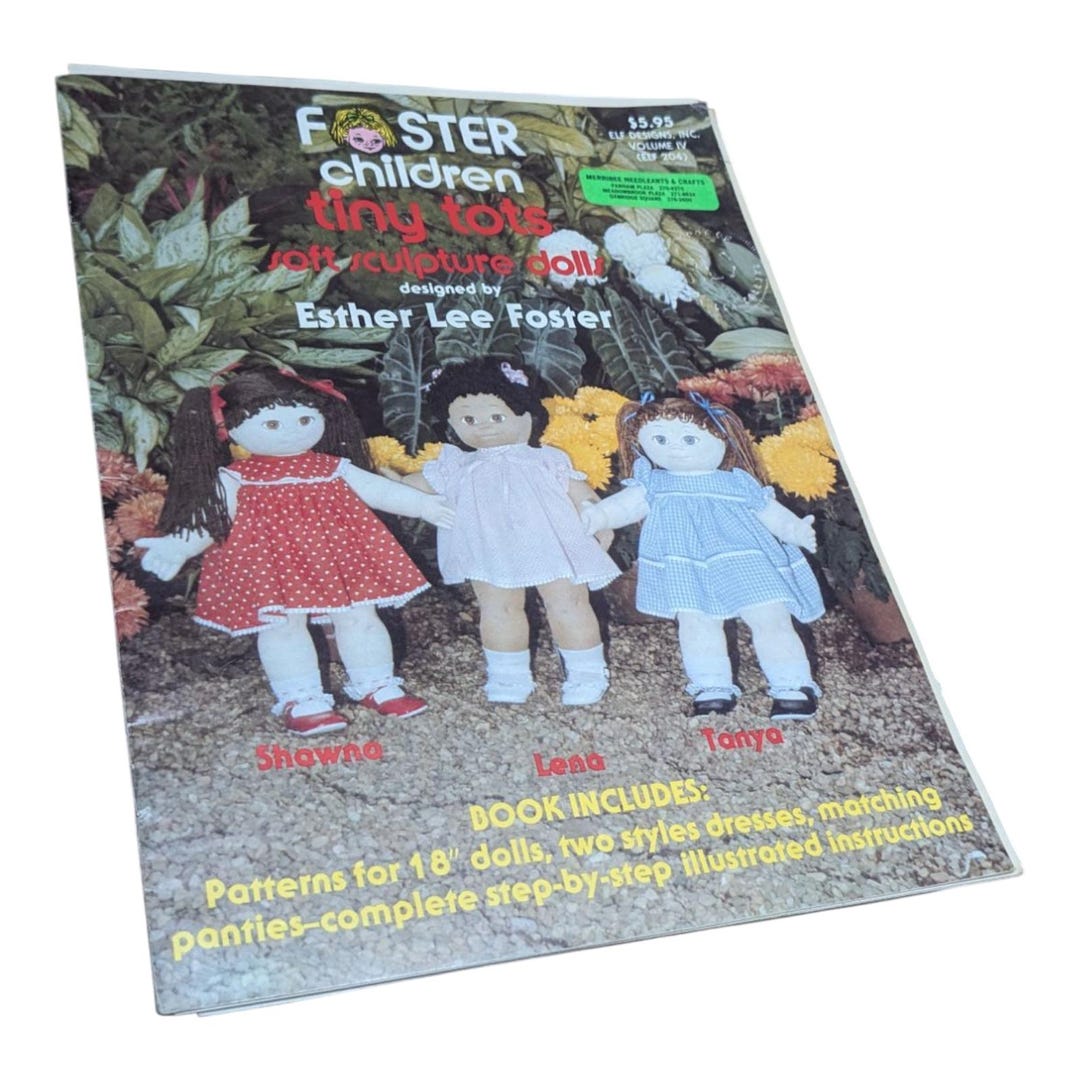 Vintage Book Esther Lee Foster Tiny Tots 18" Cloth Doll Pattern | 2 ...