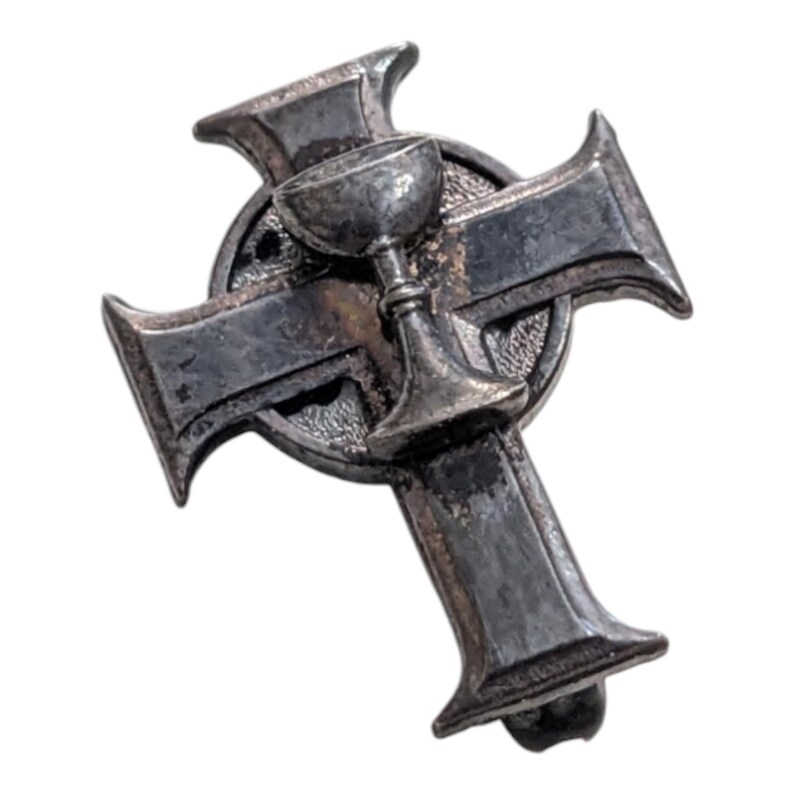 Birks Sterling Silver Cross With Chalice Pin Brooch in Box First ...