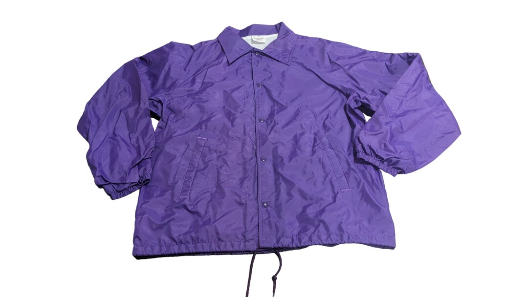 Auburn Large Purple Snap up Windbreaker Breakaway Lined Track Jacket ...