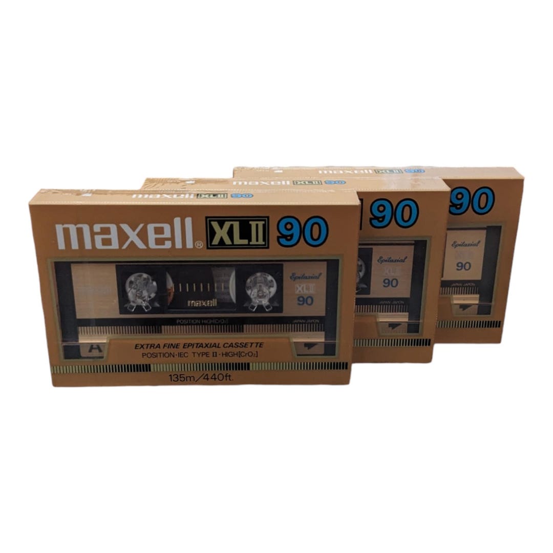 Vintage Maxell XLII 90 Blank Audio Cassette Tape Lot of 3 Sealed ...