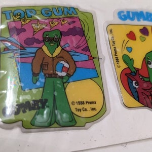 Gumby Pokey Cartoon Puffy Stickers Vintage NOS Sealed 1988 Gordy Prema ...