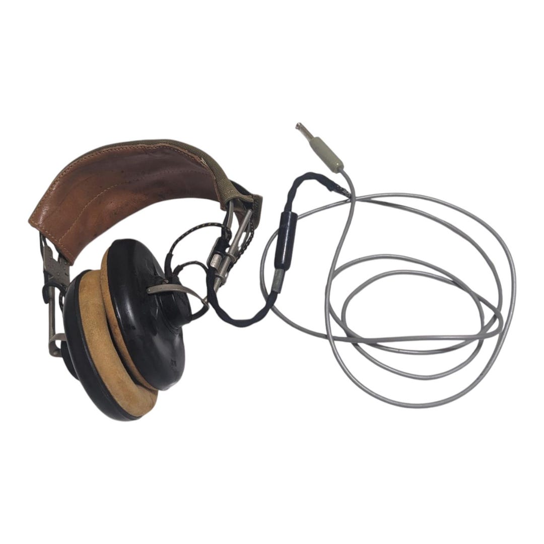 WWII WW2 U.S. Navy Naval Aviator Pilot Headset Receiver Headphones NAF ...