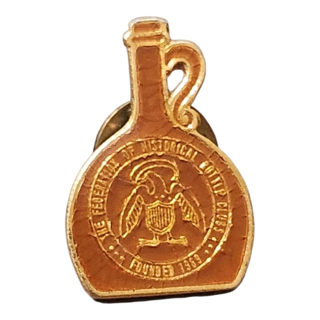 Vintage Federal of Historical Bottle Clubs Enamel Lapel Pin Eagle Crest ...