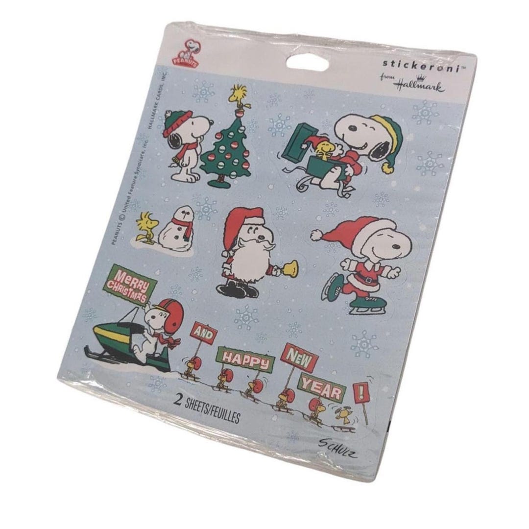 Vintage Hallmark Stickeroni Peanuts Snoopy Christmas Stickers (2 ...