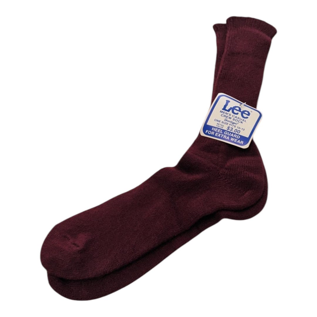 Vintage Mens Lee Casual Crew Socks Red Size 10-13 Orlon Acrylic Nylon ...