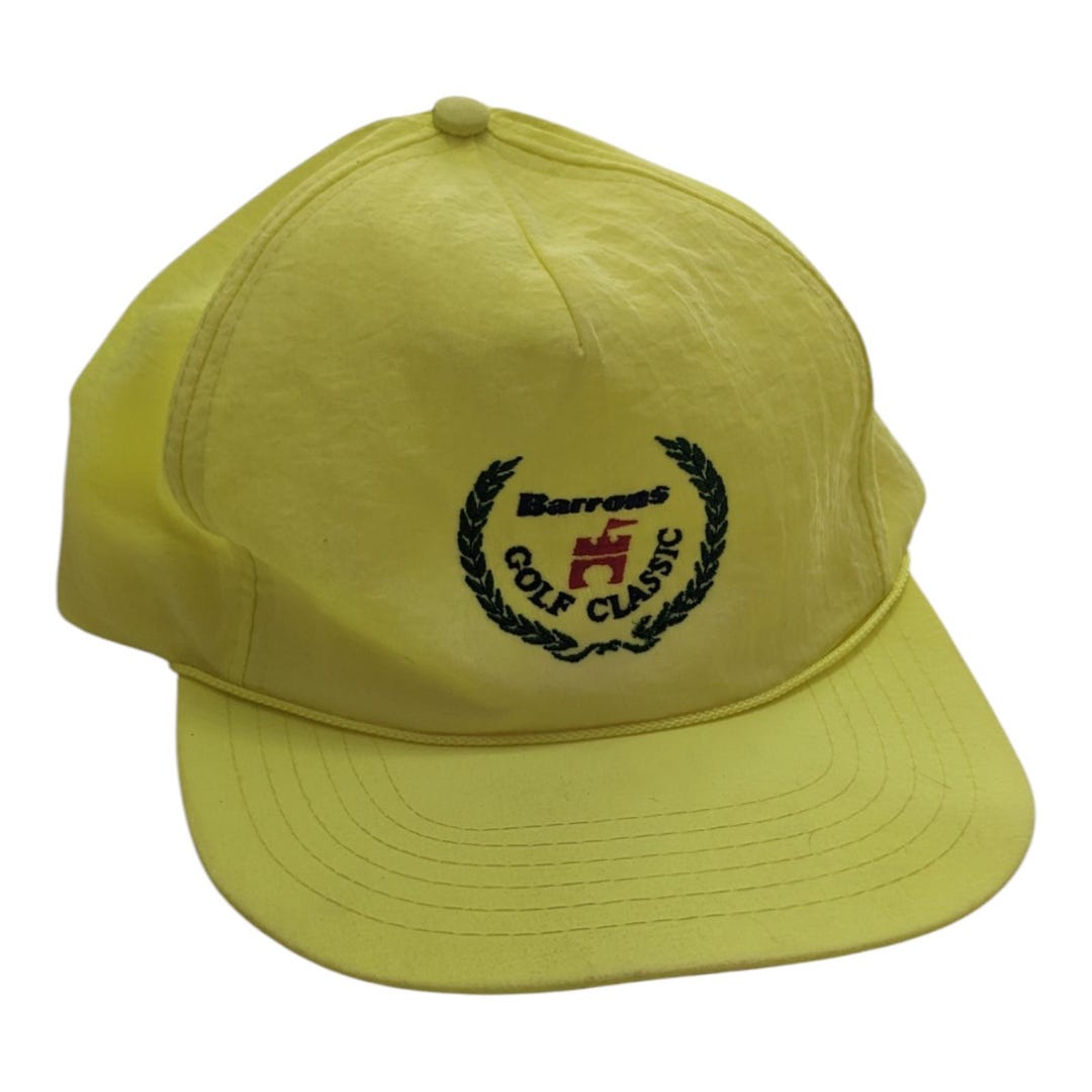 Vintage Barrons Golf Classic Neon Florescent Snapback Hat Baseball Cap ...