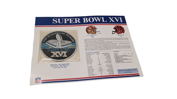 1982 NFL Super Bowl XVI Logo Willabee & Ward Patch Sa… - Gem