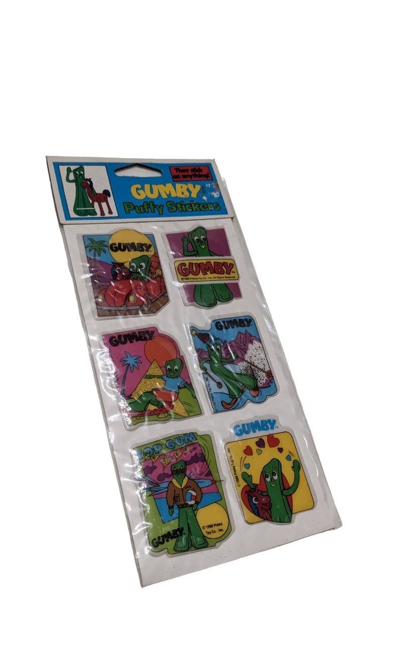 Gumby Pokey Cartoon Puffy Stickers Vintage NOS Sealed 1988 - Etsy
