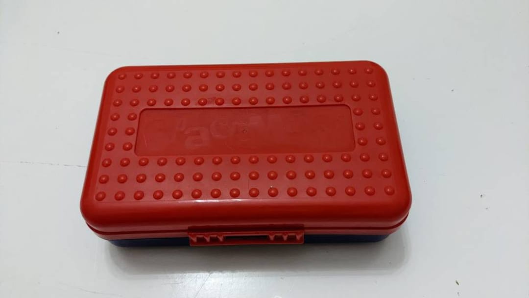 Spacemaker Pencil Box Red Blue Plastic USA Case Newell School - Etsy