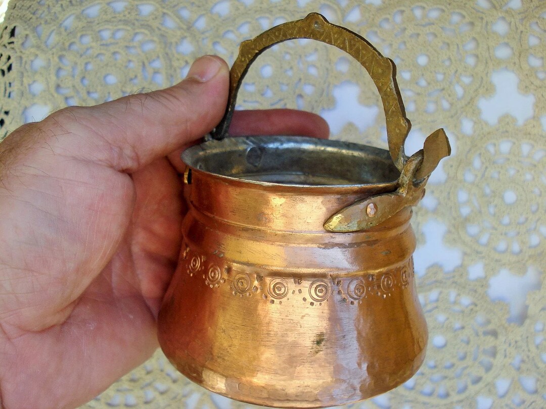 Vintage Hammered Copper Bucket/ Handmade Copper Pot/ Old - Etsy
