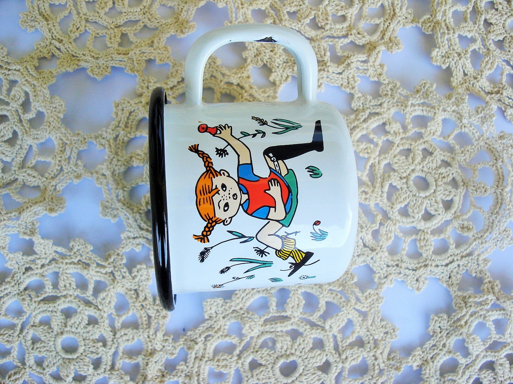 Pippi Longstocking Enamel Mug/ Farm House Kitchen/ Farmhouse - Etsy