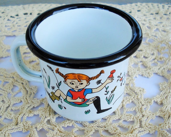 Pippi Longstocking Enamel Mug/ Farm House Kitchen/ Farmhouse - Etsy