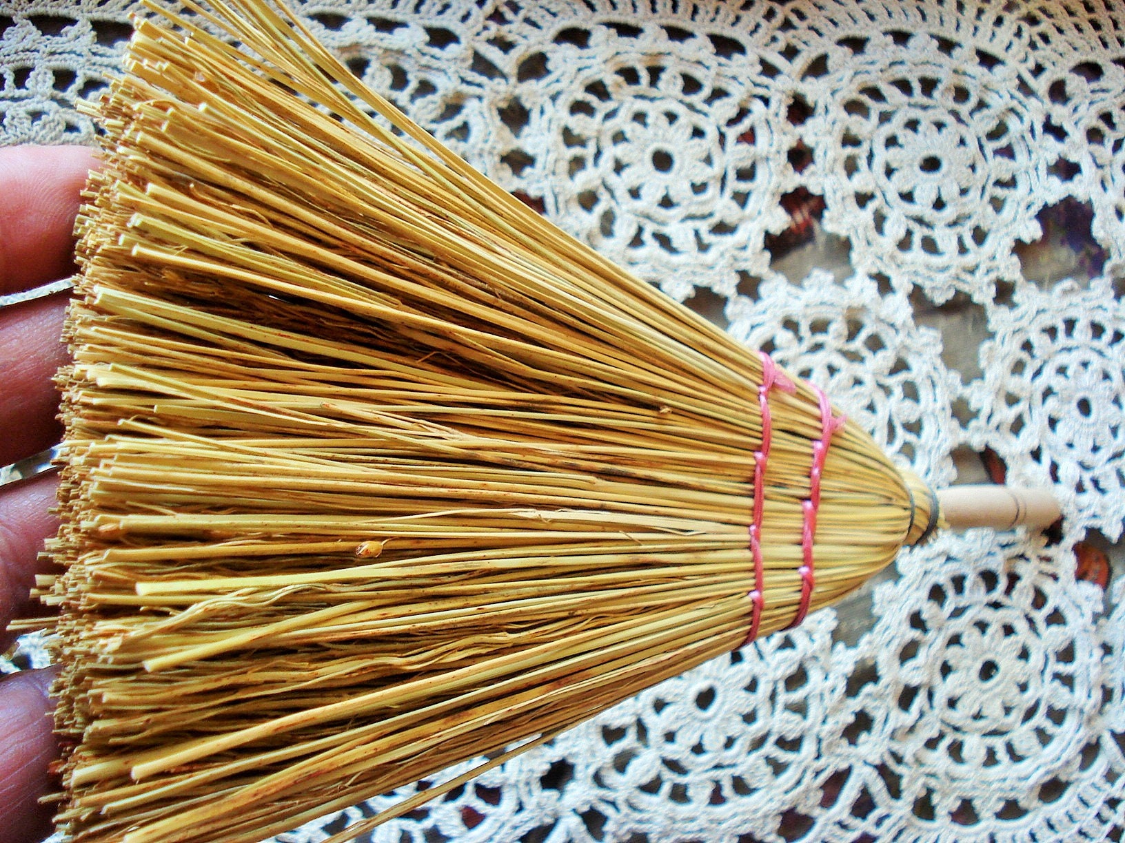 Vintage Straw Broom With a Wooden Handle/ Primitive Hand - Etsy