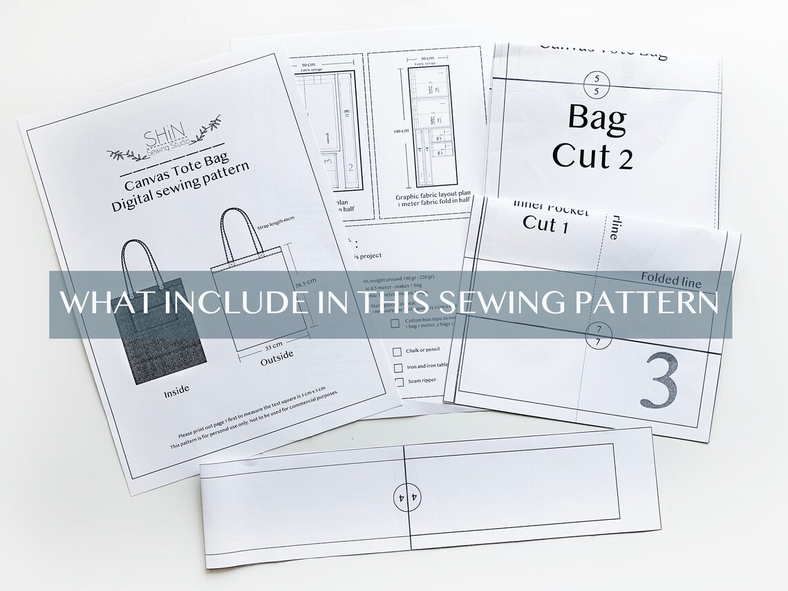 Easy DIY Canvas Tote Bag Sewing Pattern/digital PDF Sewing - Etsy