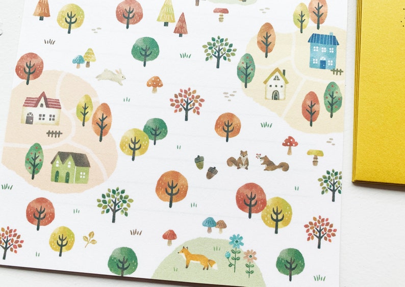 Fall Forest Letter Set 8 Sheets 4 Envelopes - MW57870 - Etsy