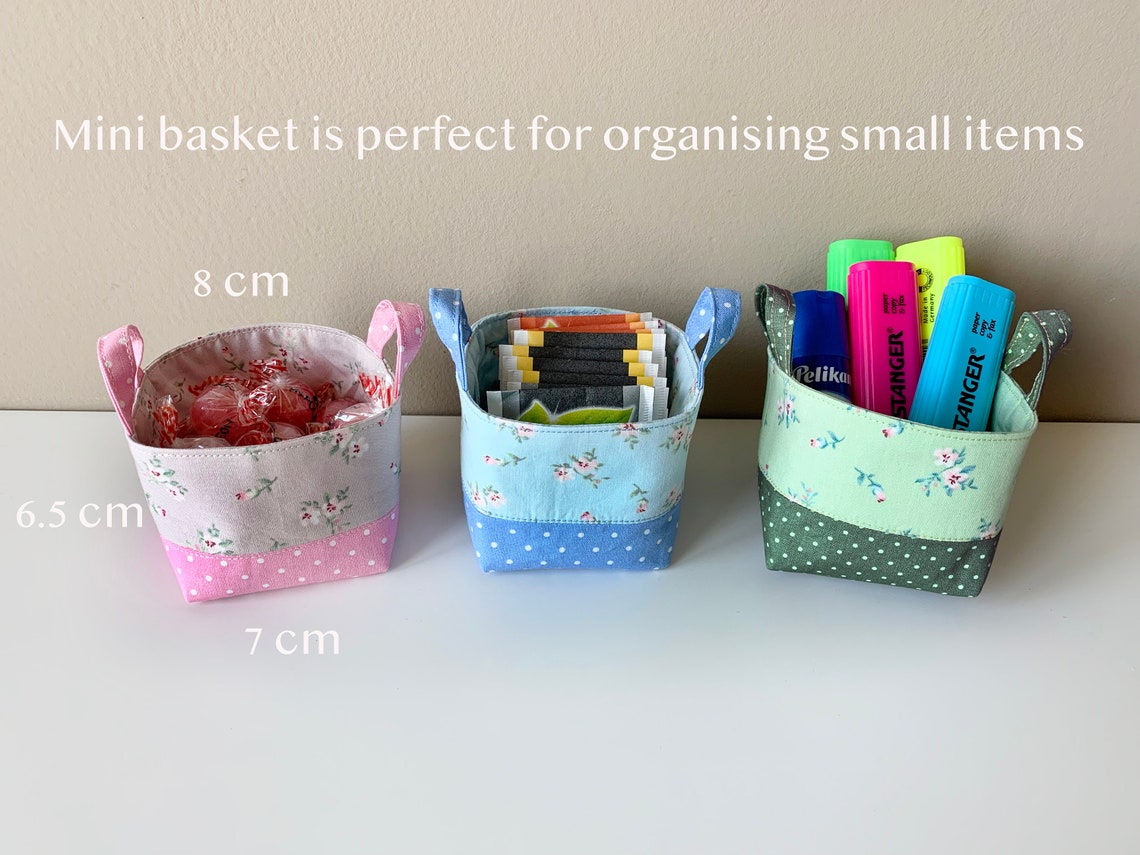 DIY Mini Fabric Basket Sewing Kit: Cotton Poplin Craft - Etsy