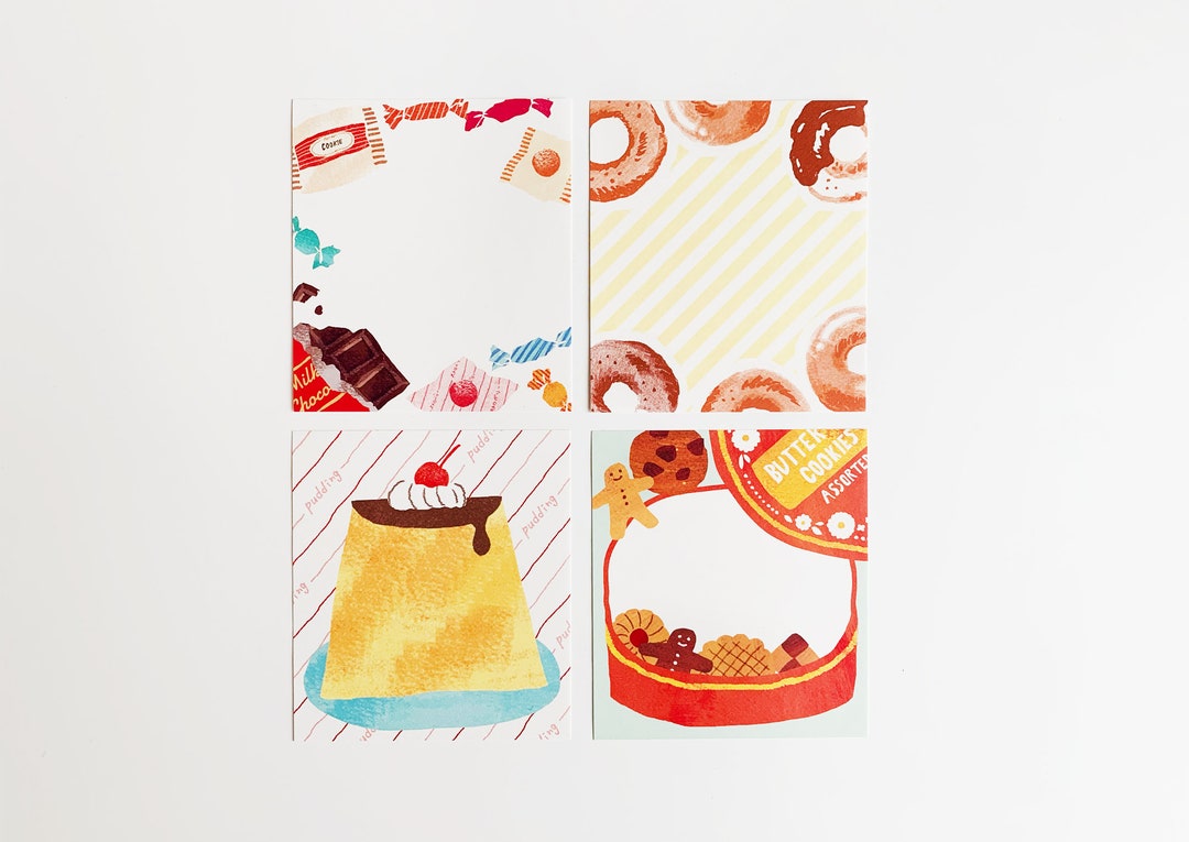 Desserts Memo Pad 4 Patterns 20 Sheet 9cm X 8cm - FALM169 - Etsy