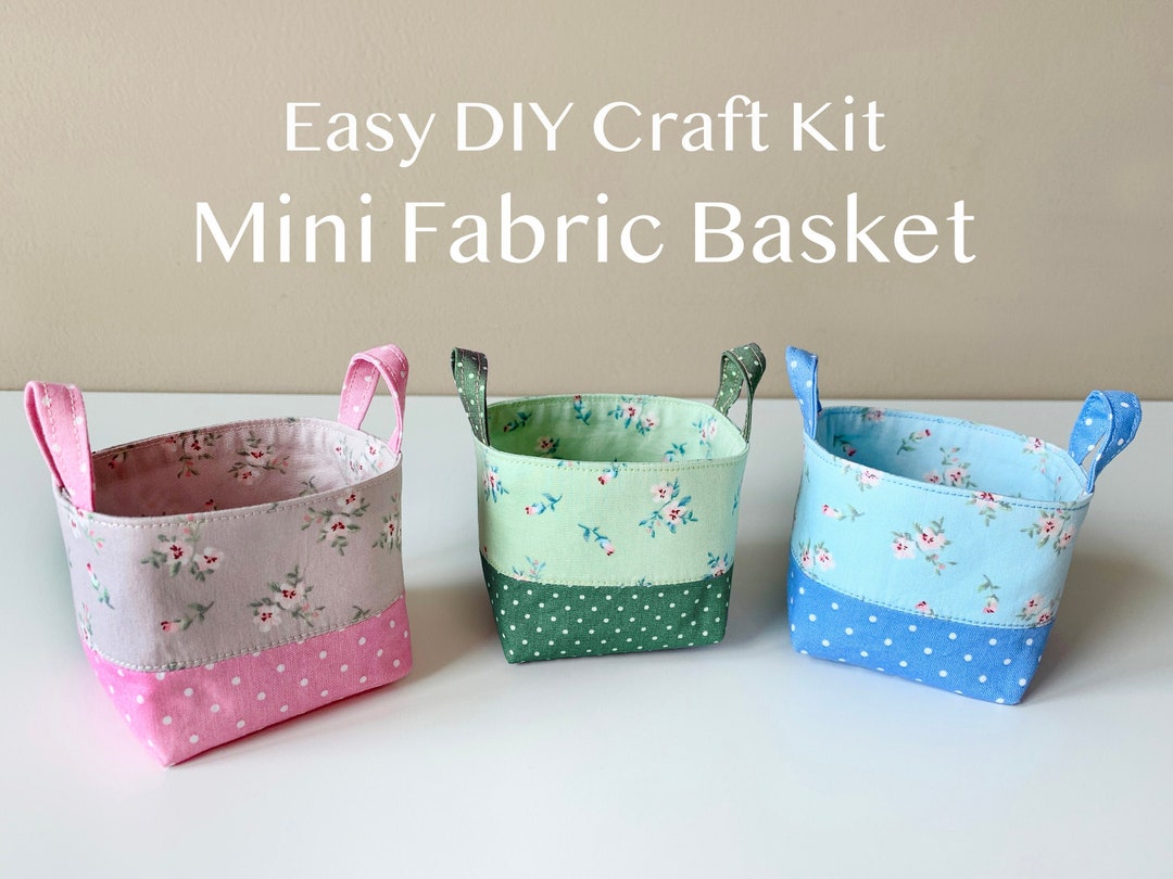 DIY Mini Fabric Basket Sewing Kit: Cotton Poplin Craft - Etsy