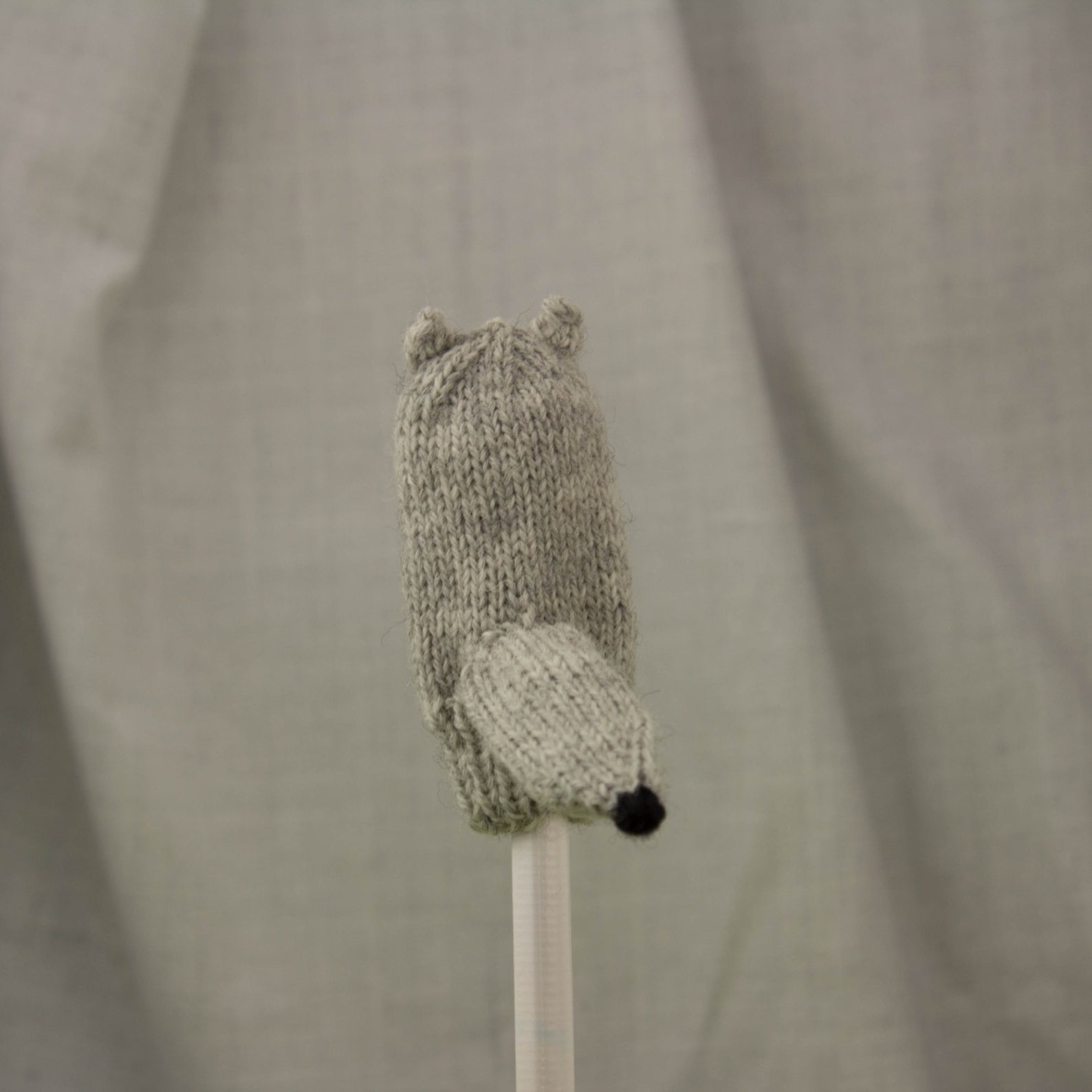 Arctic Wolf Knit Wool Finger Puppet - Etsy