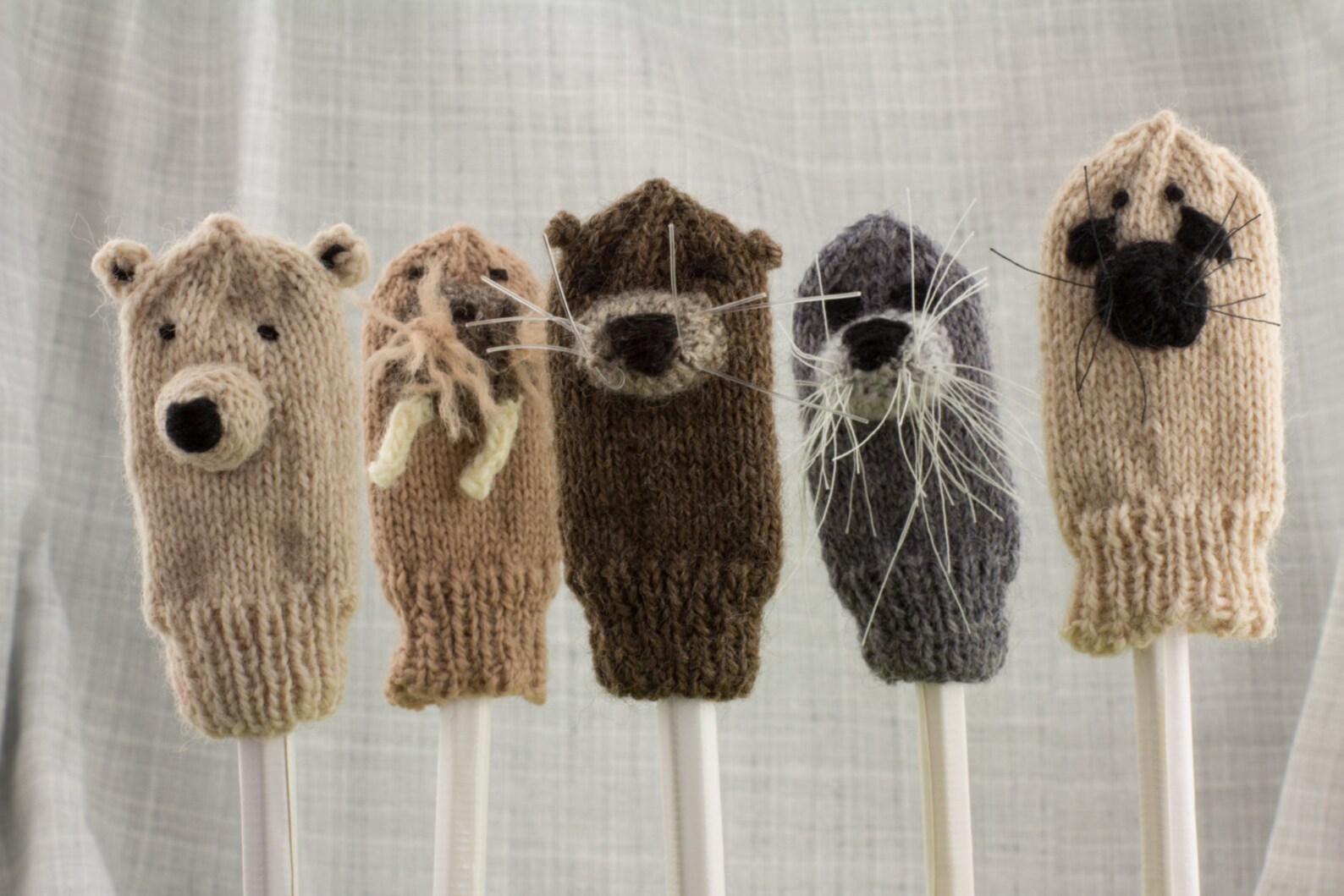 Lot of 5 Mix-and-match Knit Wool Finger Puppets - Etsy