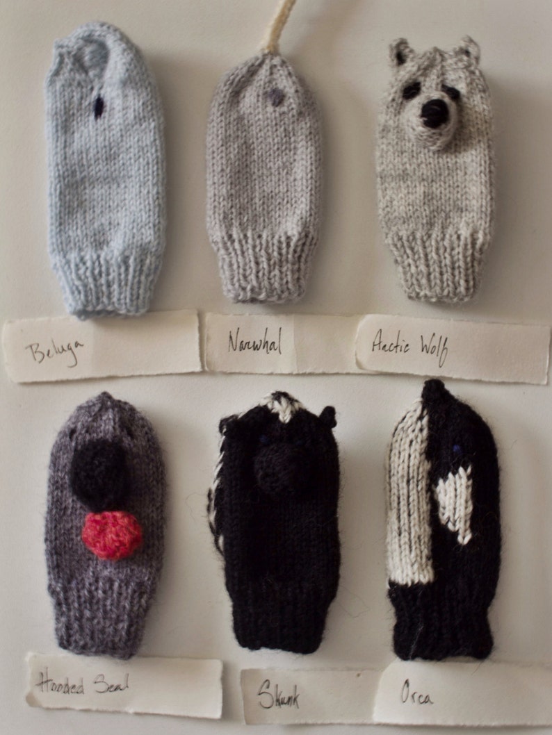 Lot of 5 Mix-and-match Knit Wool Finger Puppets - Etsy