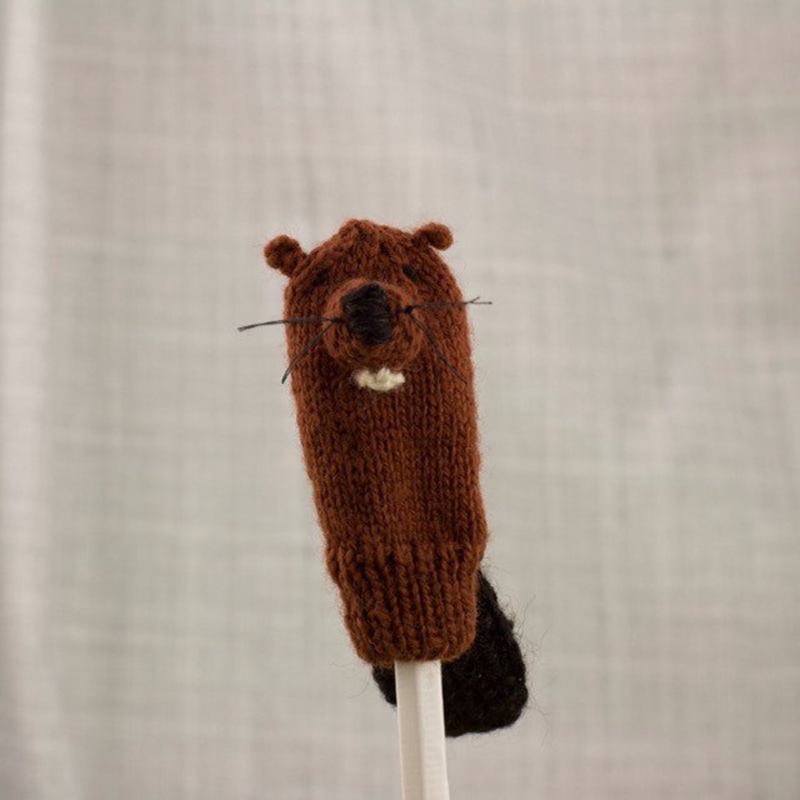 Beaver Finger Puppet Handknit Wool - Etsy